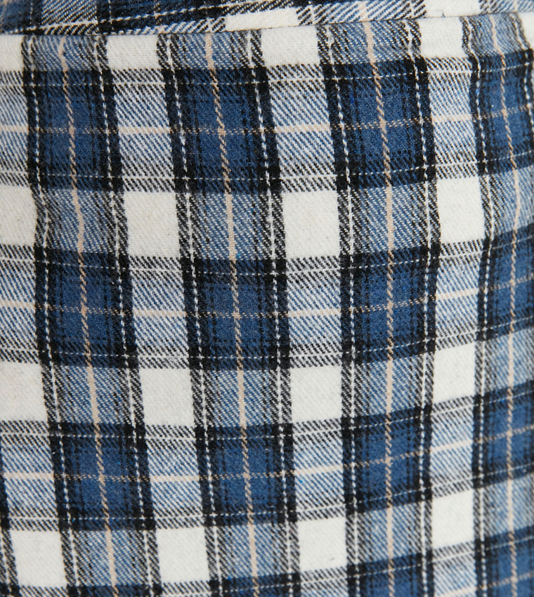 Buy Trendyol Plaid Check Mini Skirt In Blue | 6thStreet Qatar