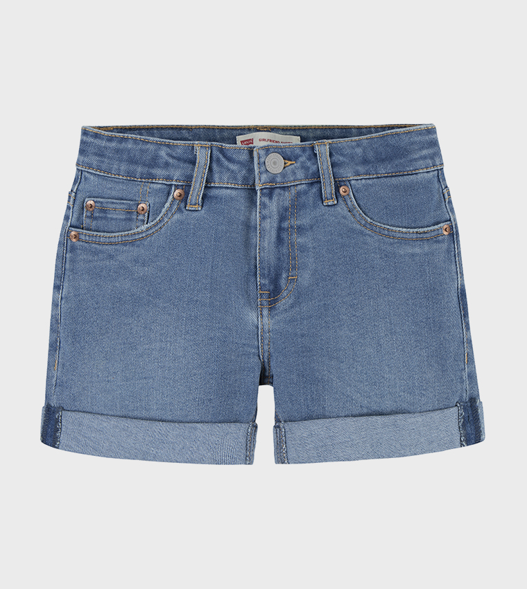Buy Levi s Button Closure Mid Rise Denim Shorts In Blue 6thStreet Kuwait