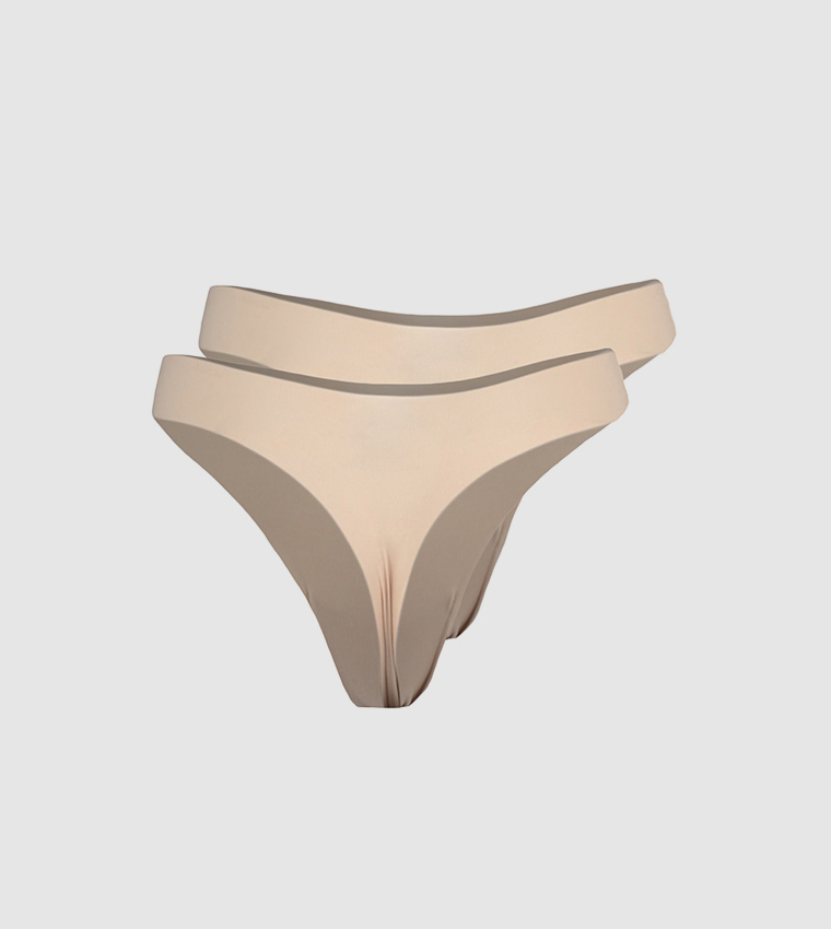 Buy Trendyol Pack Of 2 Micro String Brief In Cream | 6thStreet Saudi Arabia