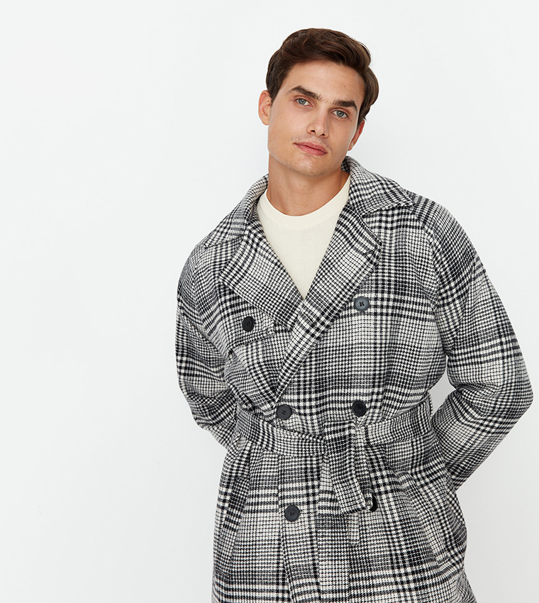 Buy Trendyol Oversize Belted Maxi Plaid Cachet Coat In Multiple Colors ...