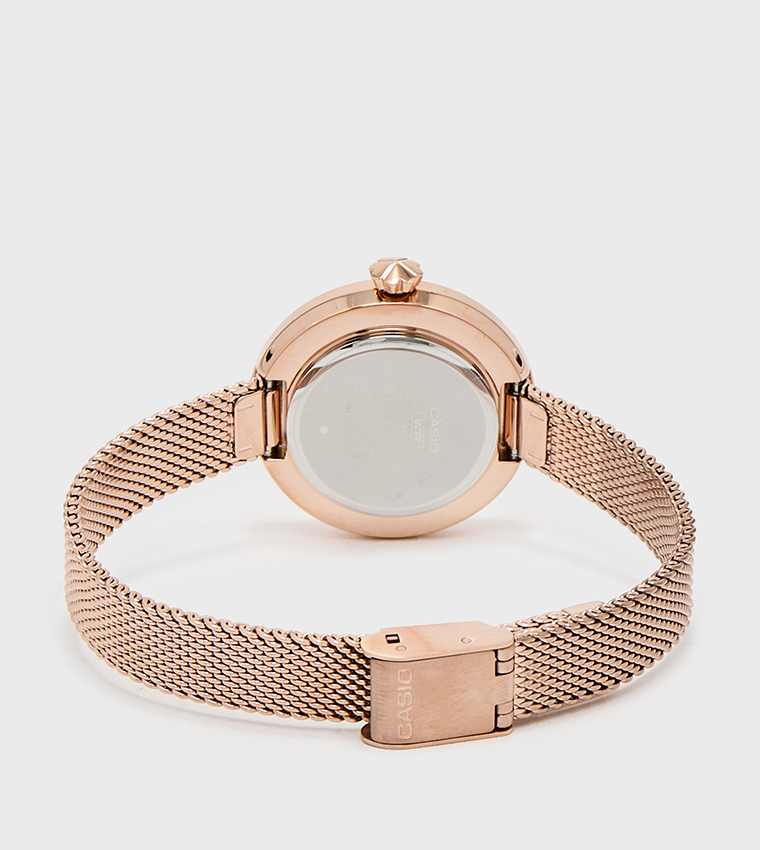 Buy Casio Rose Gold Dial Stainless Steel Strap Analog Watch In Rose ...