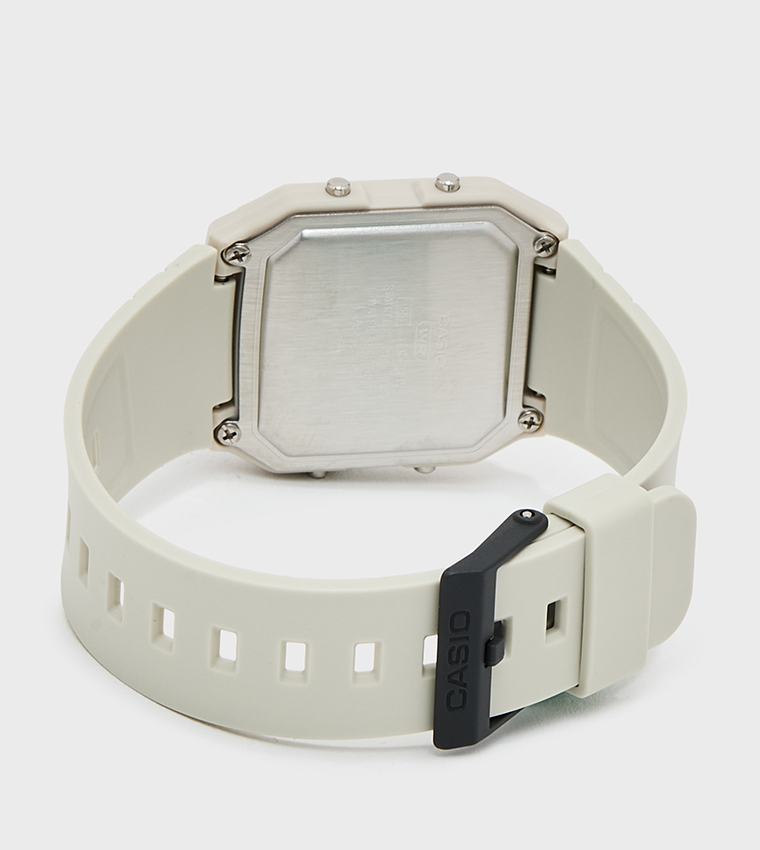 Buy Casio Black Dial Resin Strap Digital Watch In Cream | 6thStreet UAE