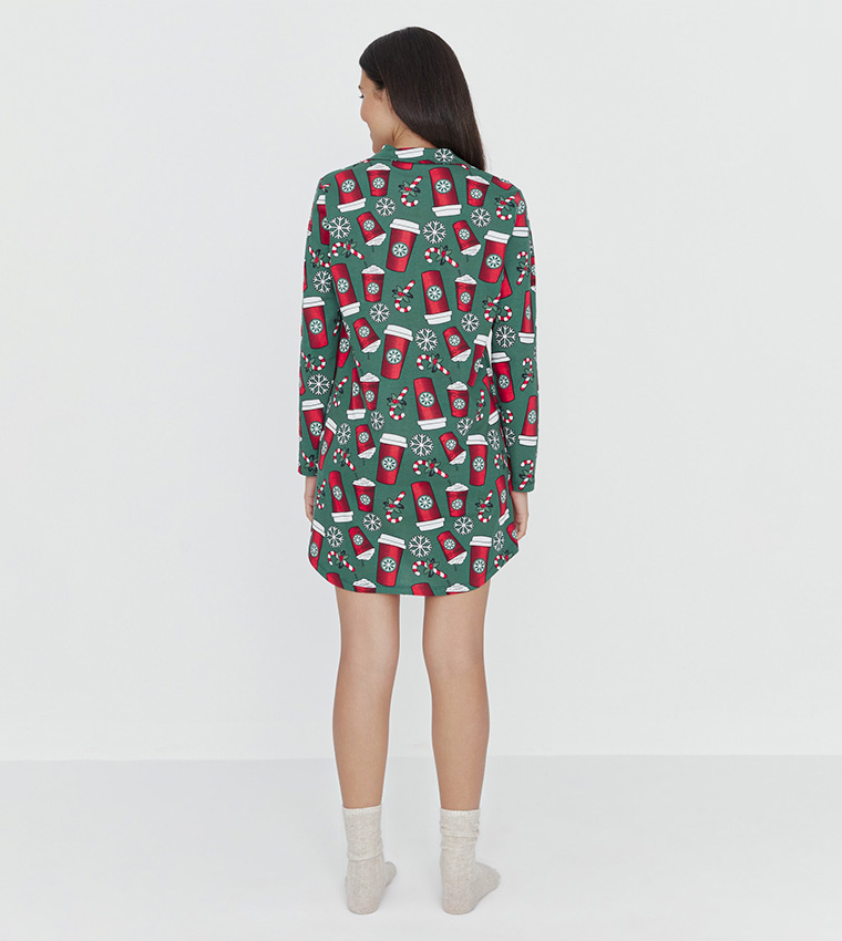 Buy Trendyol Christmas Themed Knitted Nightgown In Multiple Colors ...