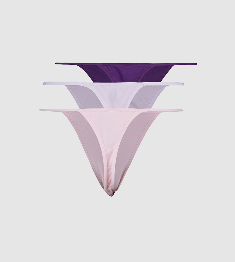 Buy Trendyol Pack Of 3 String Briefs In Purple | 6thStreet Qatar
