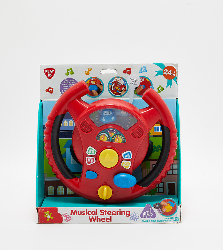 Buy R&B Kids Musical Steering Wheel Toy In Red | 6thStreet UAE
