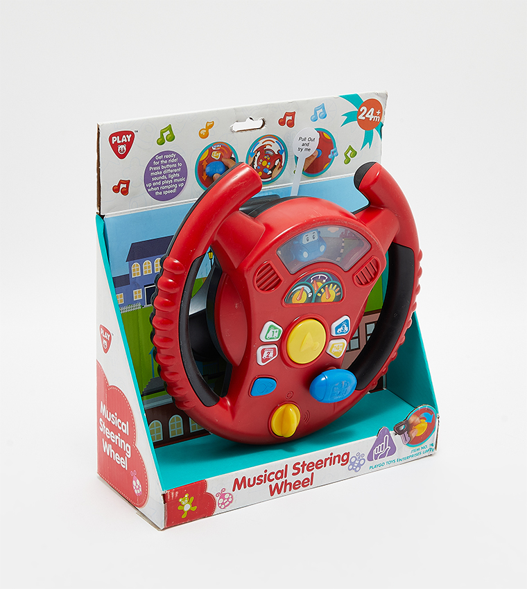 Buy R&B Kids Musical Steering Wheel Toy In Red | 6thStreet UAE
