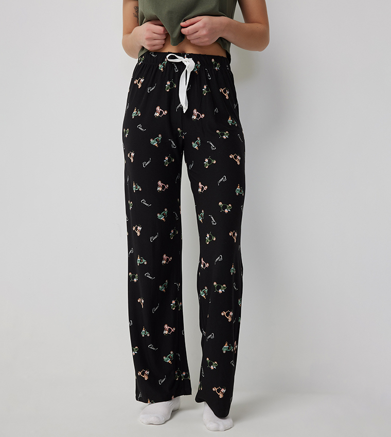 Buy Ardene Printed Pyjama Pants In Black | 6thStreet Qatar