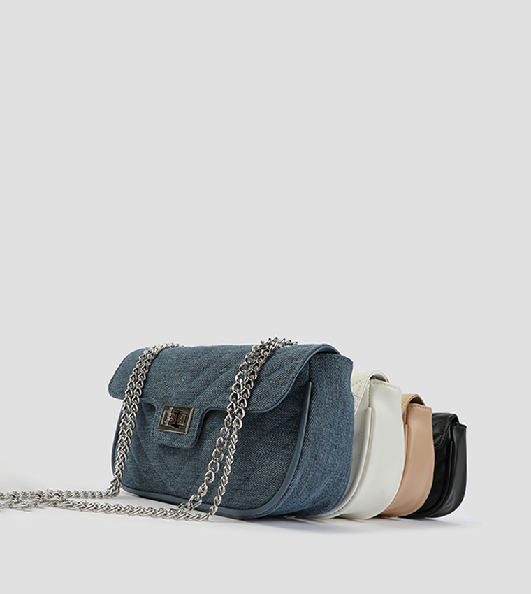 Buy Ardene Quilted Chain Strap Shoulder Bag In Beige | 6thStreet UAE