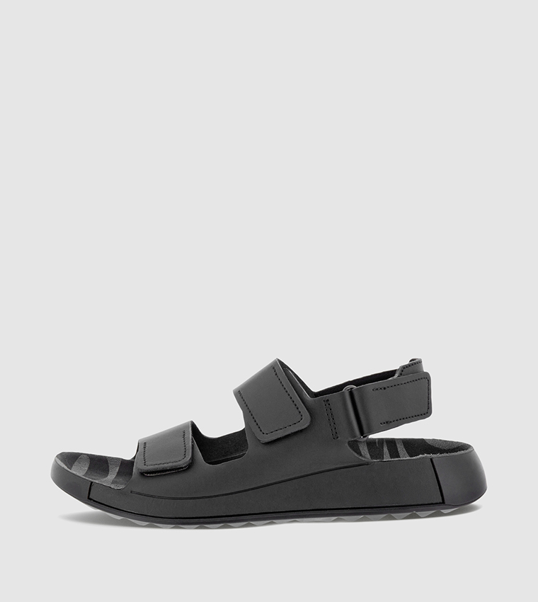 Buy ECCO COZMO Velcro Double Strap Casual Sandals In Black | 6thStreet ...