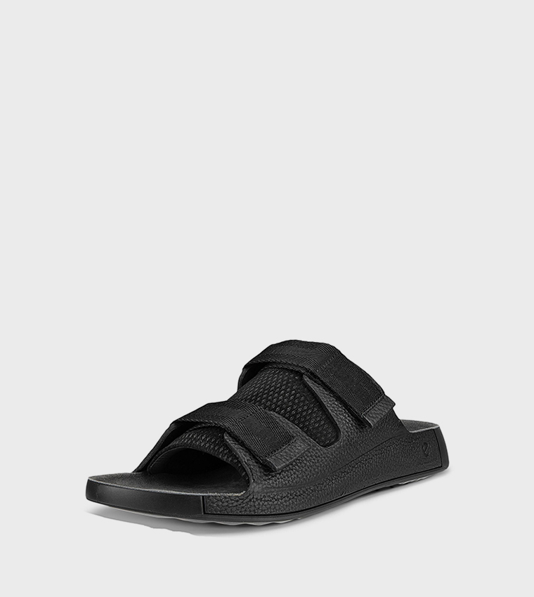 Buy ECCO COZMO Velcro Closure Sandals In Black | 6thStreet UAE