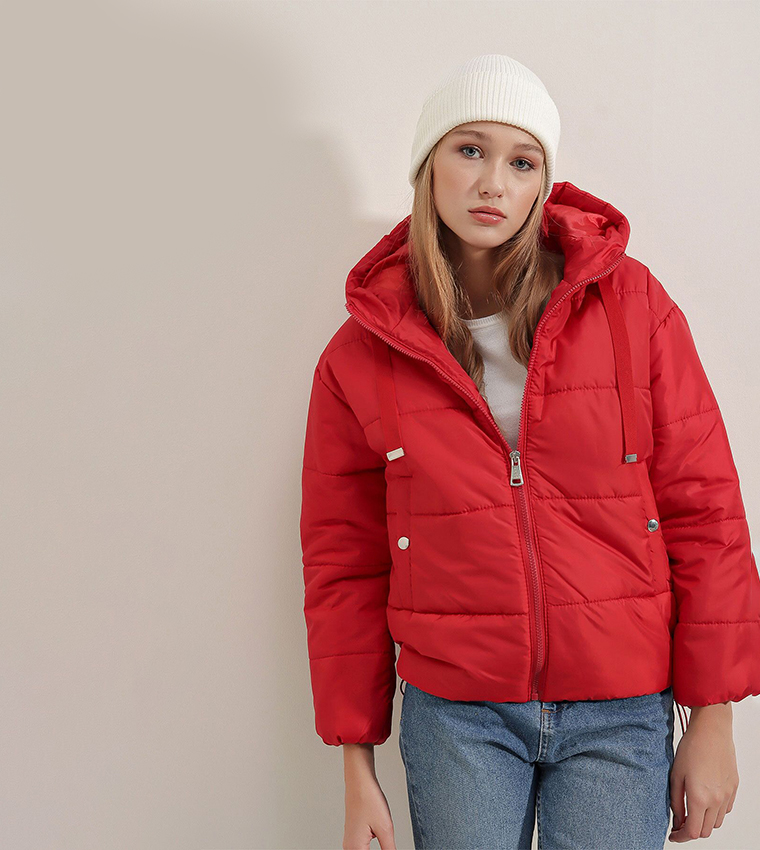 Buy Bigdart Hooded Inflatable Puffer Jacket In Red | 6thStreet UAE