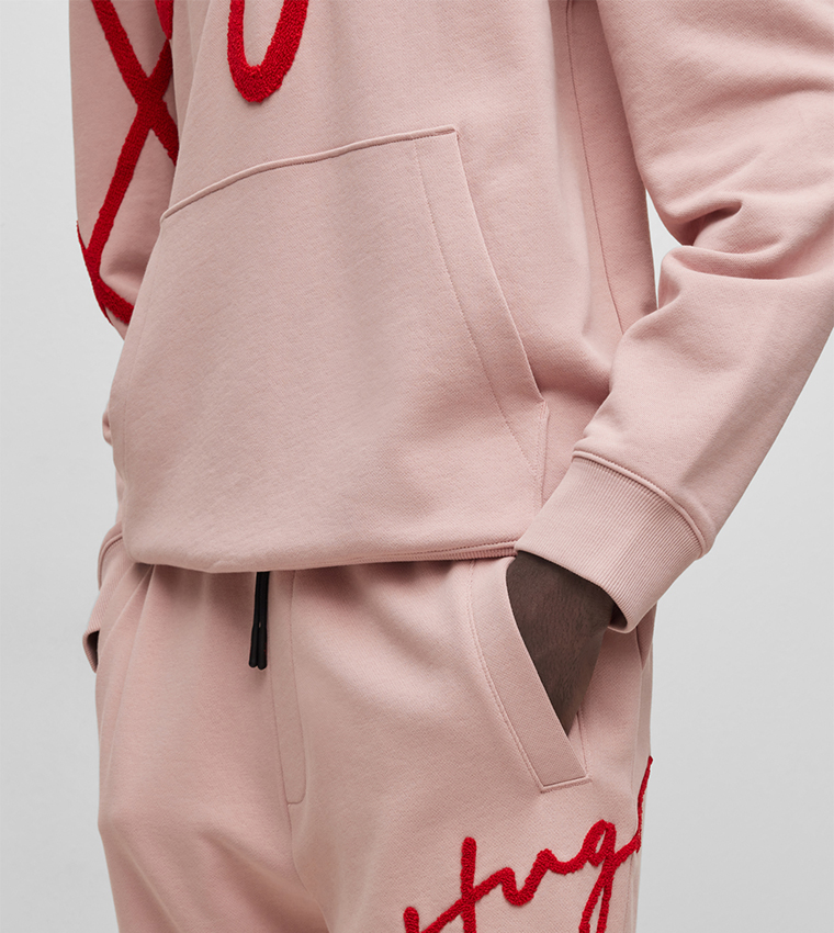 Buy HUGO Logo Signature Tracksuit Bottoms In Pink | 6thStreet UAE