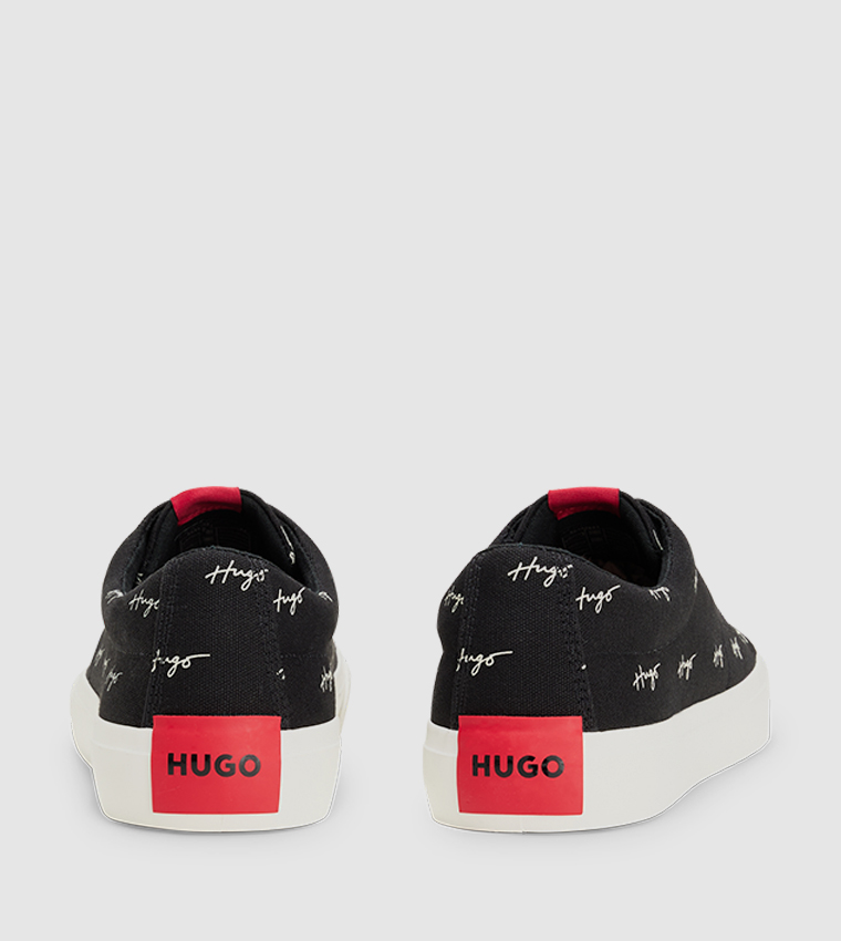 Buy Hugo Logo Signature Canvas Lace Up Shoes In Black | 6thStreet Bahrain