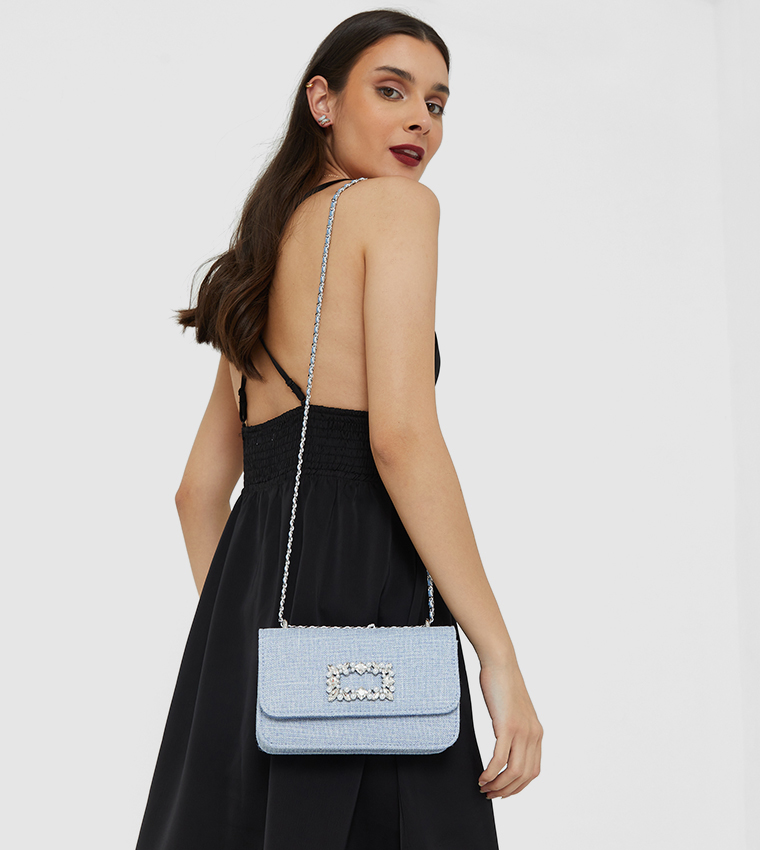 Buy Dune London Bouclay Di Crossbody Bag Blue In Blue | 6thStreet Qatar
