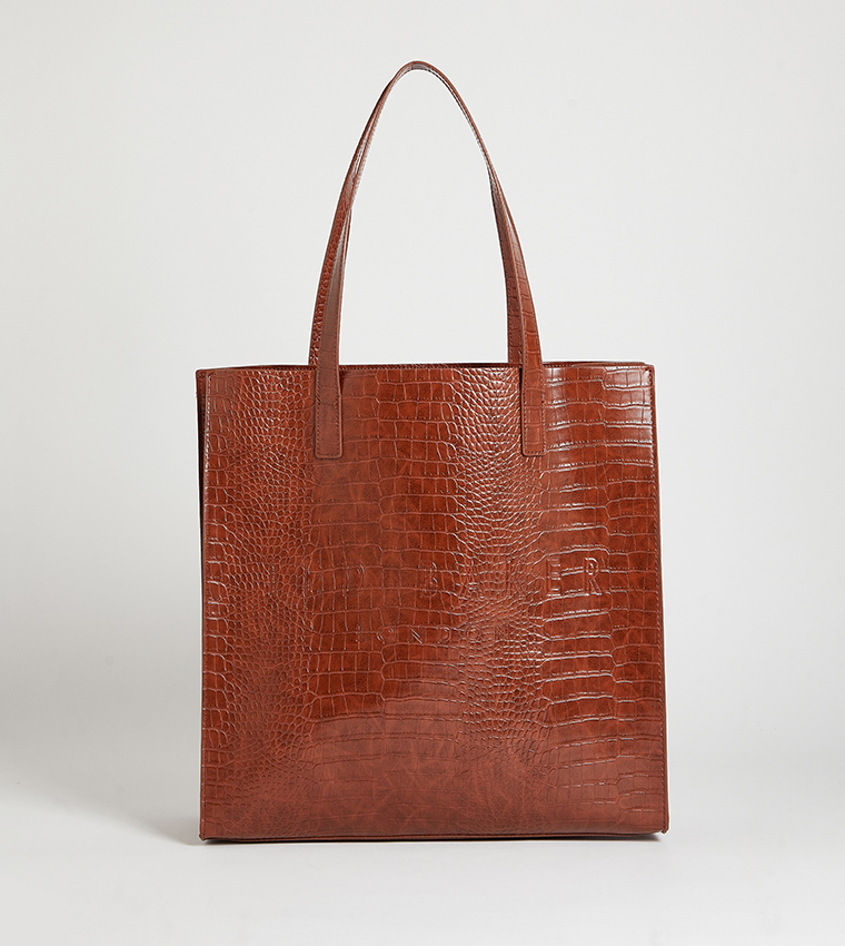 Buy Ted Baker CROCCON Textured Tote Bag In Tan | 6thStreet UAE