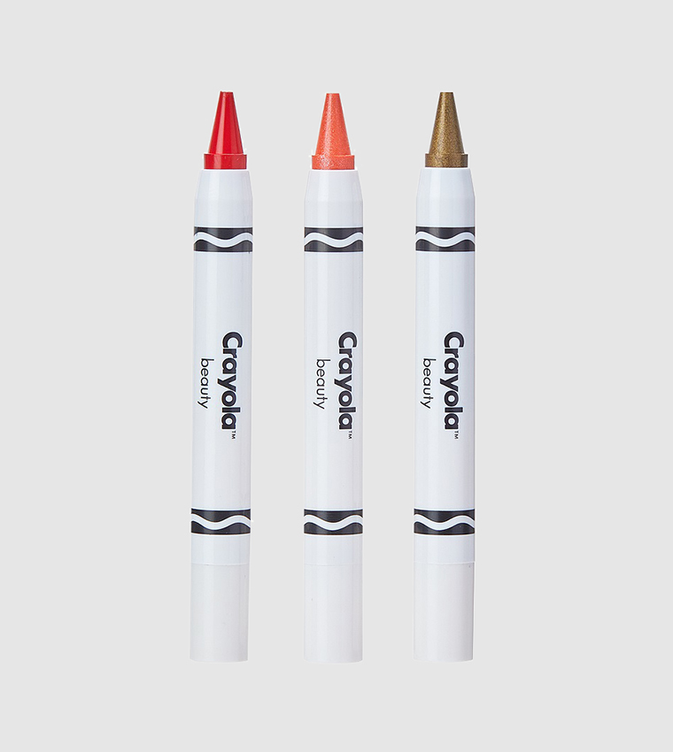 Buy Crayola Beauty Crayola Lip Crayon Trio Sunset Vibes Red, Mango ...
