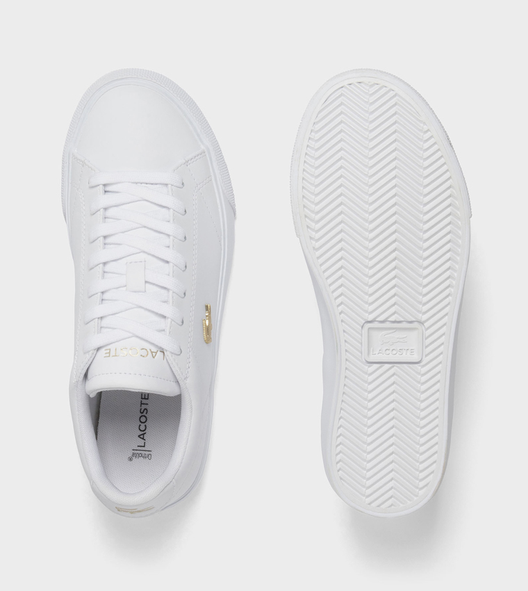 Buy Lacoste LEROND SET 225 1 Logo Detail Low Top Sneakers In White ...