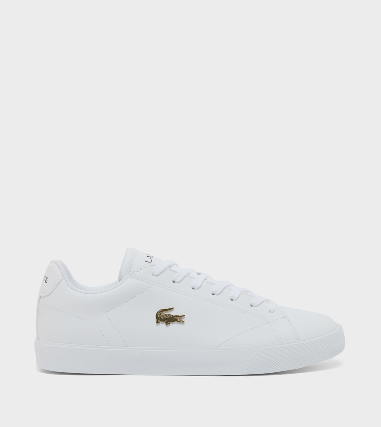 Buy Lacoste LEROND SET 225 2 Logo Detail Low Top Sneakers In White ...