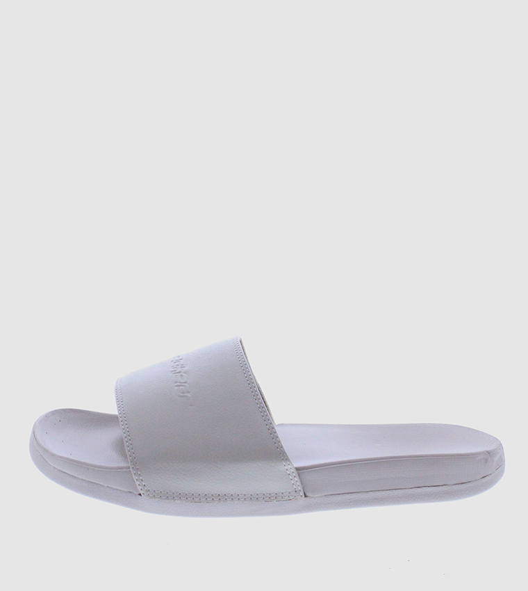 Buy Skechers Padded Slide Sandal Slides Taupe In Grey | 6thStreet Bahrain