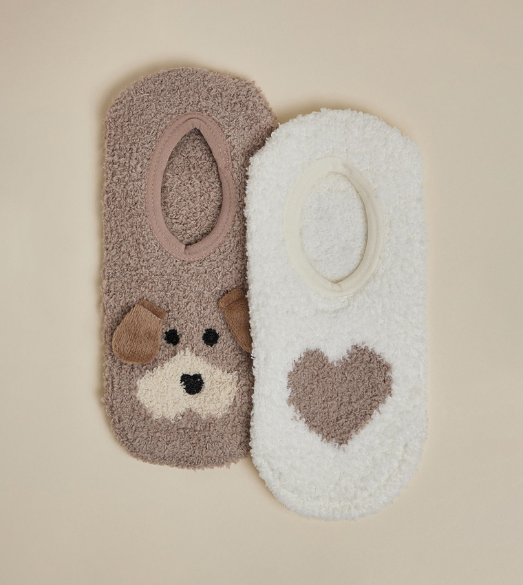 Buy R&B 2 Pack Sherpa Slipper Socks In Multiple Colors | 6thStreet ...