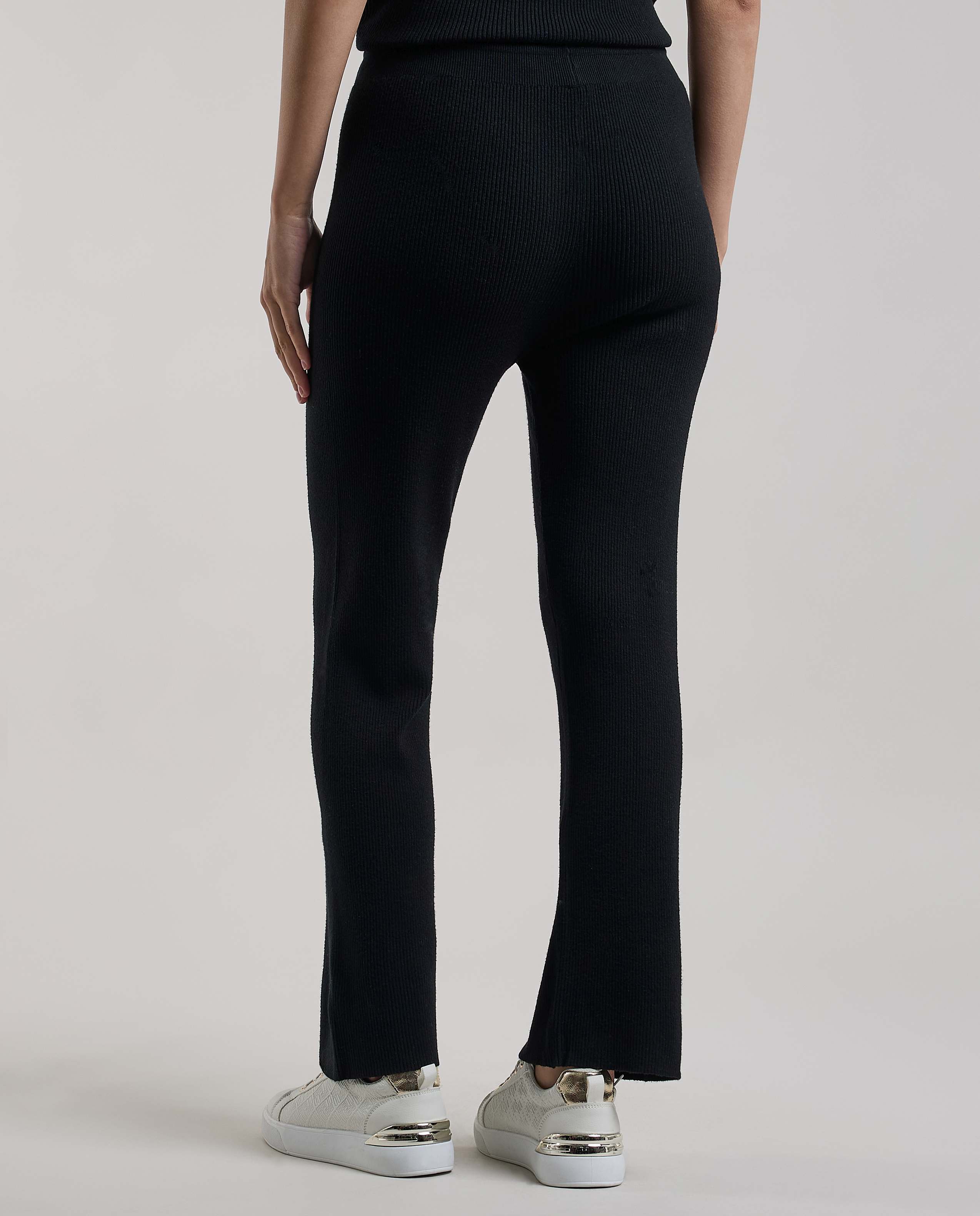Buy R&B Ribbed Flared Pants With Elastic Waist In Black | 6thStreet UAE