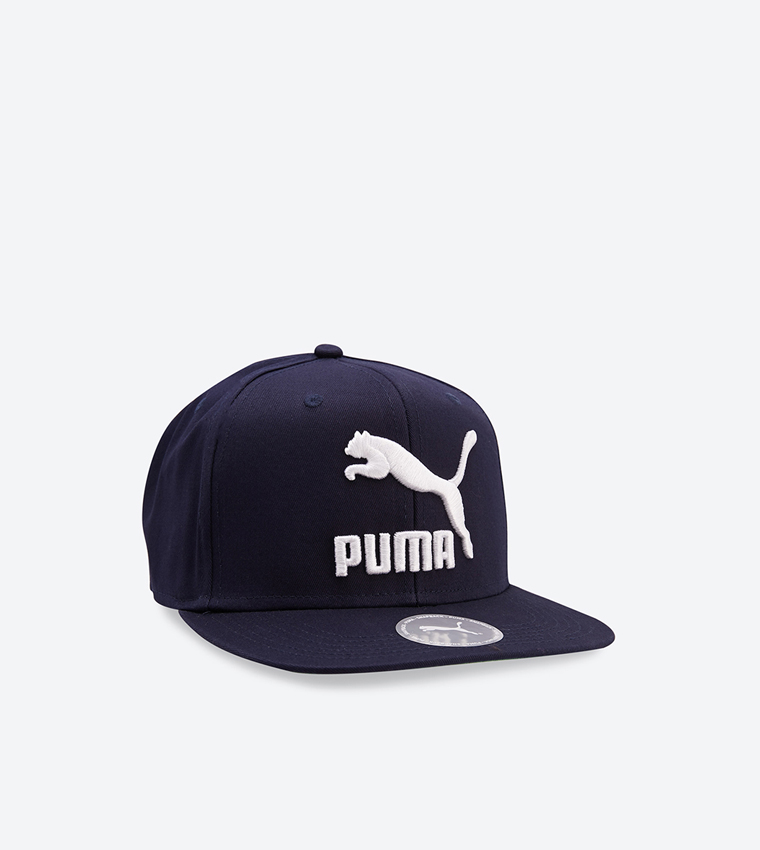 Buy Puma Snap Back Buckle Closure Logo Printed Cap Navy In Navy ...