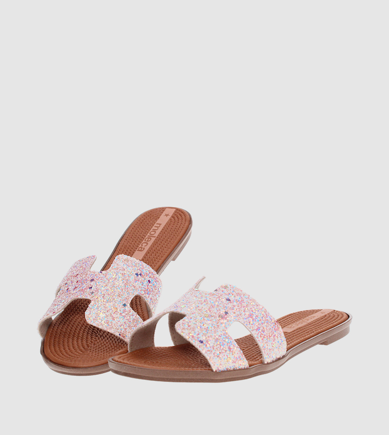 Buy Moleca HOLLY Glitter Flat Sandals In Multiple Colors | 6thStreet UAE