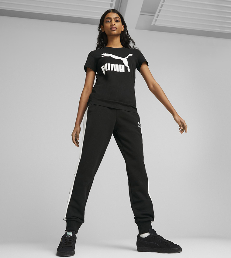 Buy Puma Logo Detail Iconic T7 Track Pants In Black | 6thStreet Kuwait