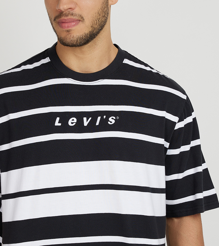 Buy Levi s Striped Crew Neck Short Sleeves T Shirt In Grey 6thStreet Saudi Arabia