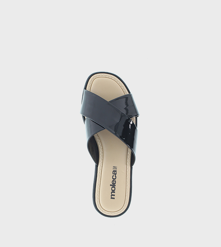 Buy Moleca JANYA Criss Cross Open Toe Flat Sandals In Black | 6thStreet UAE