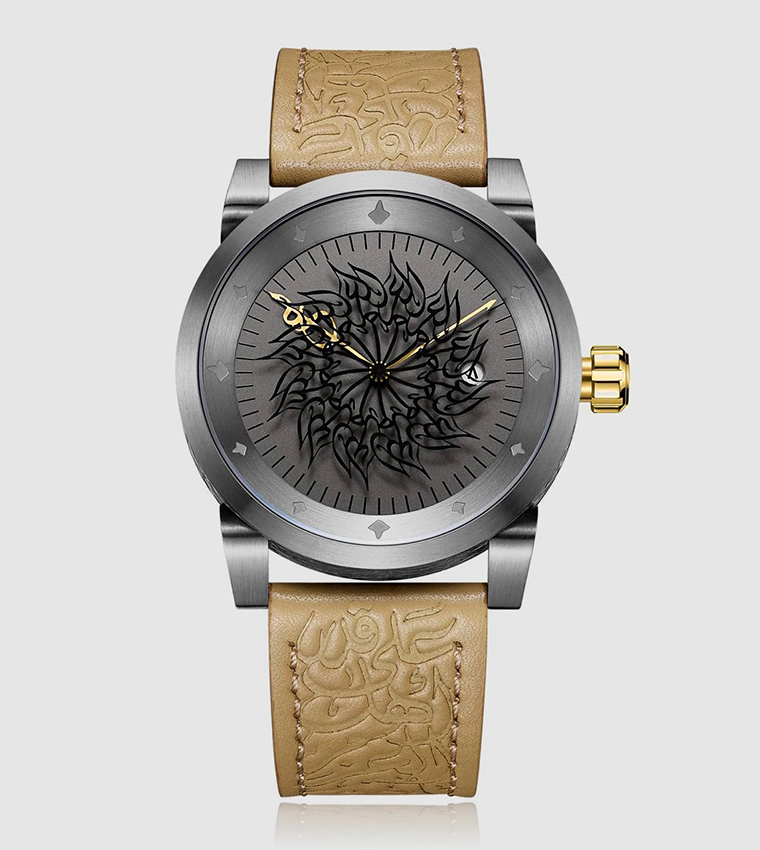 Buy Zinvo Blade Calligraphy Gunmetal Analogue Watch In Grey | 6thstreet ...