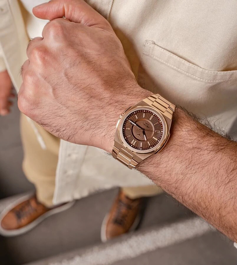 Buy Zinvo Rival Rose Gold Quartz Analogue Watch In Pink | 6thStreet Qatar