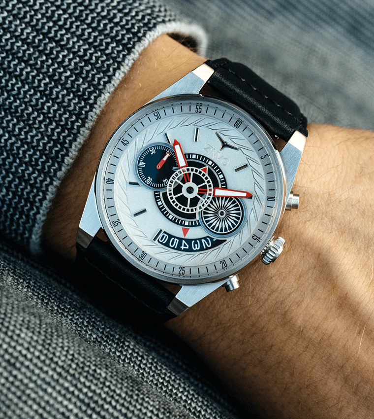 Buy Zinvo Chrono Silver Quartz Analogue Watch In Silver | 6thStreet Kuwait