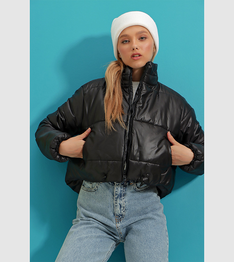 Buy Trend Alaçatı Stili High Neck Zip Through Inflatable Inflatable ...