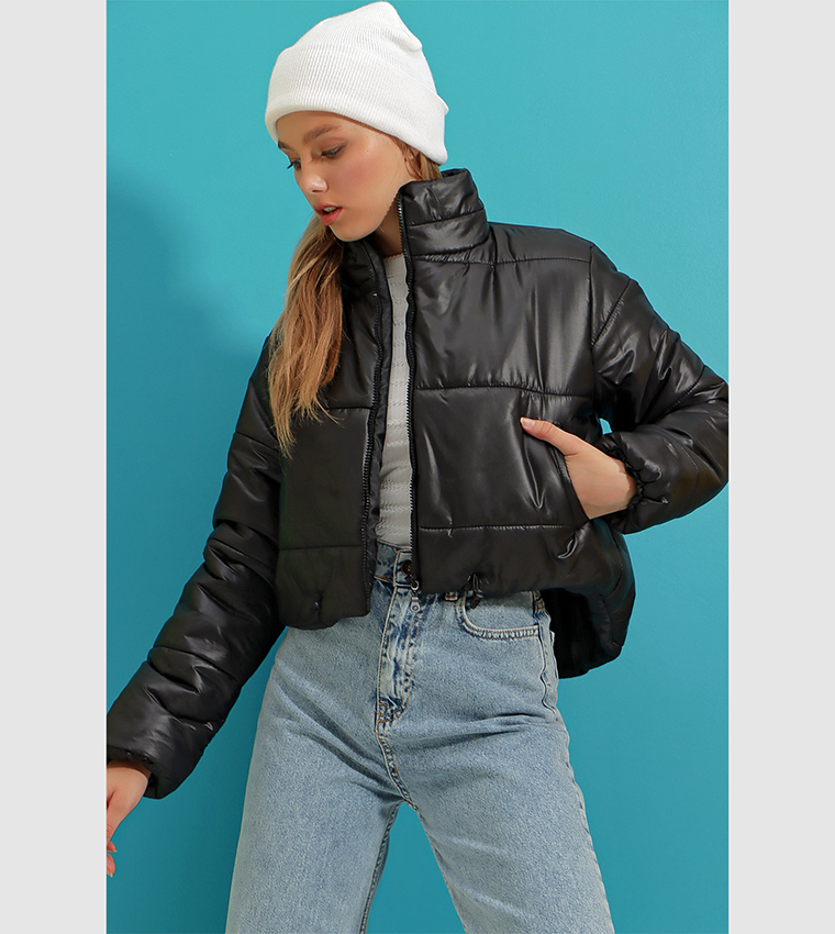 Buy Trend Alaçatı Stili High Neck Zip Through Inflatable Inflatable ...