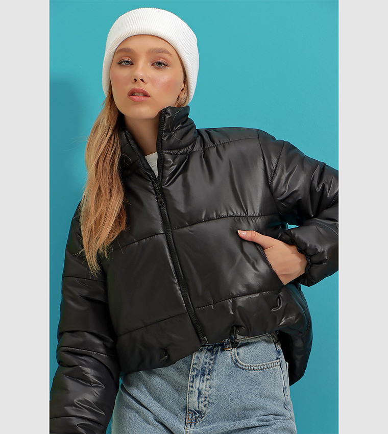 Buy Trend Alaçatı Stili High Neck Zip Through Inflatable Inflatable ...