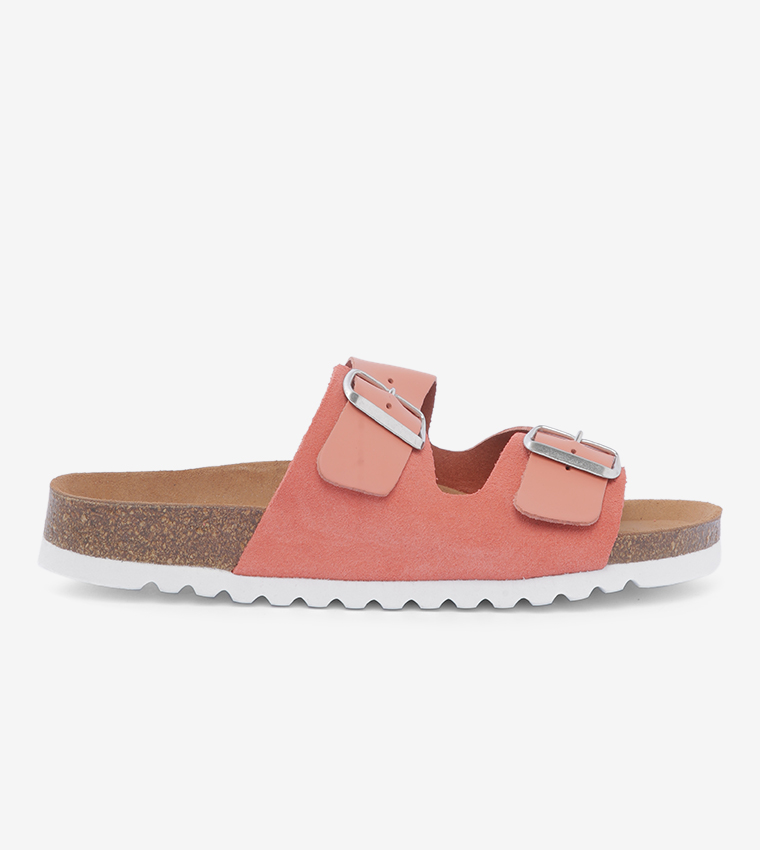 Buy Vero Moda Vmcarla Leather Sandal Emberglow W. Silver Buckle In ...