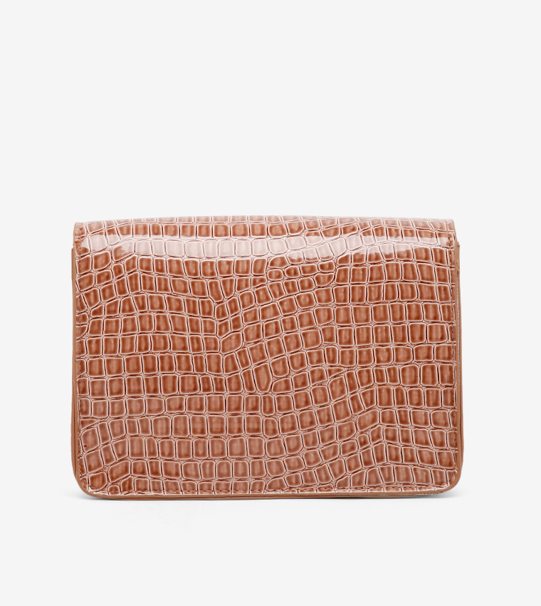 Buy Vero Moda Textured Cross Body Bag With Press Button Closure Brown ...