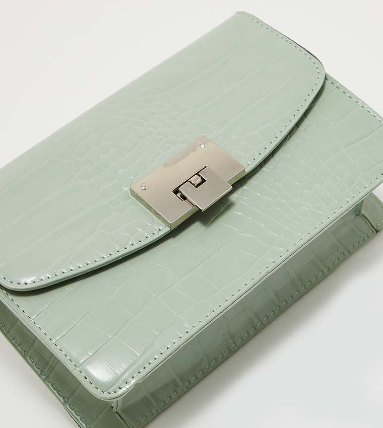 Buy Vero Moda Croc Textured Crossbody Bag In Green | 6thStreet UAE
