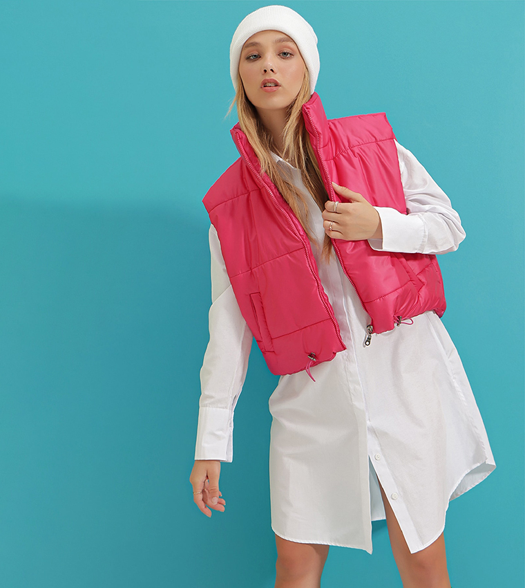 Buy Trend Alaçatı Stili Quilted Pocket Detail Inflatable Vest In ...