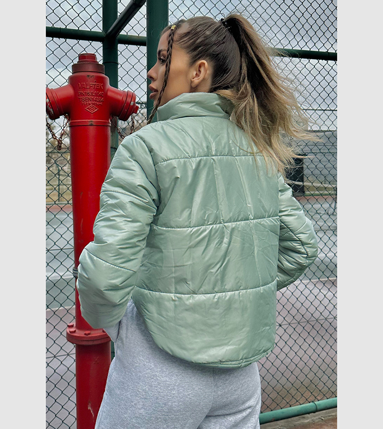 Buy Trend Alaçatı Stili Quilted Inflatable Puffer Jacket In Mint ...