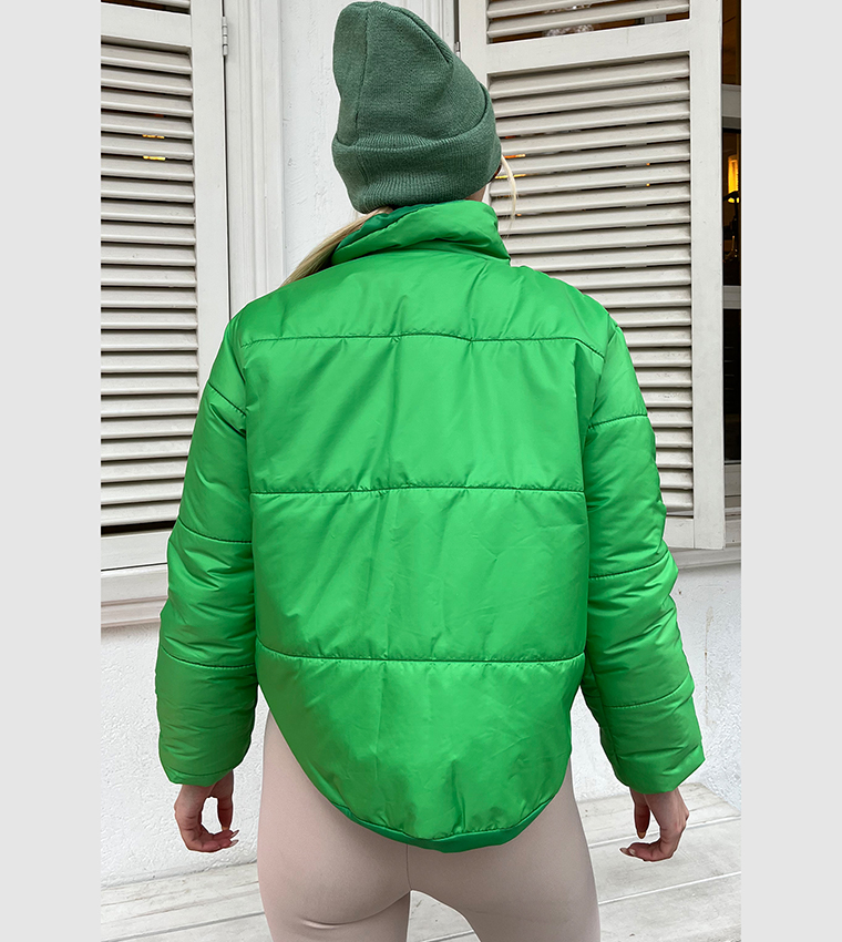 Buy Trend Alaçatı Stili Quilted Inflatable Puffer Jacket In Green ...
