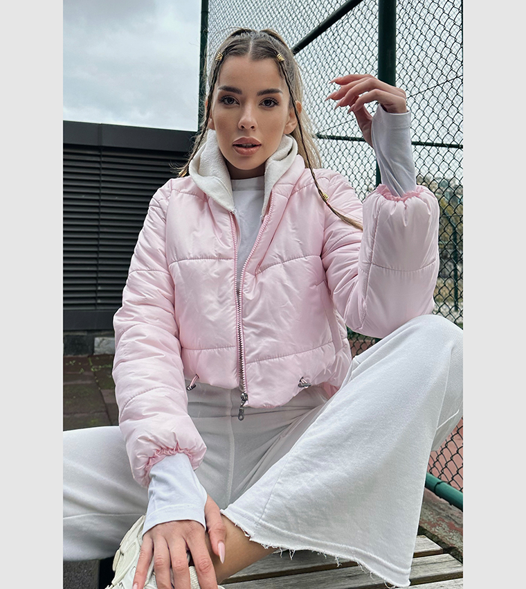 Buy Trend Alaçatı Stili Quilted Inflatable Puffer Jacket In Pink ...