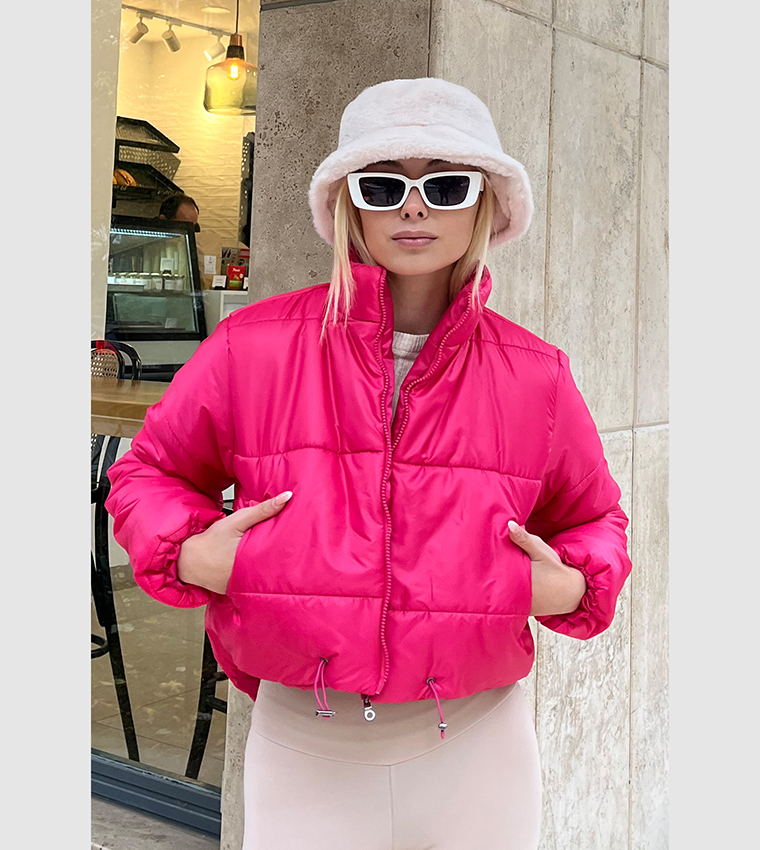 Buy Trend Alaçatı Stili Quilted Inflatable Puffer Jacket In Fuchsia ...