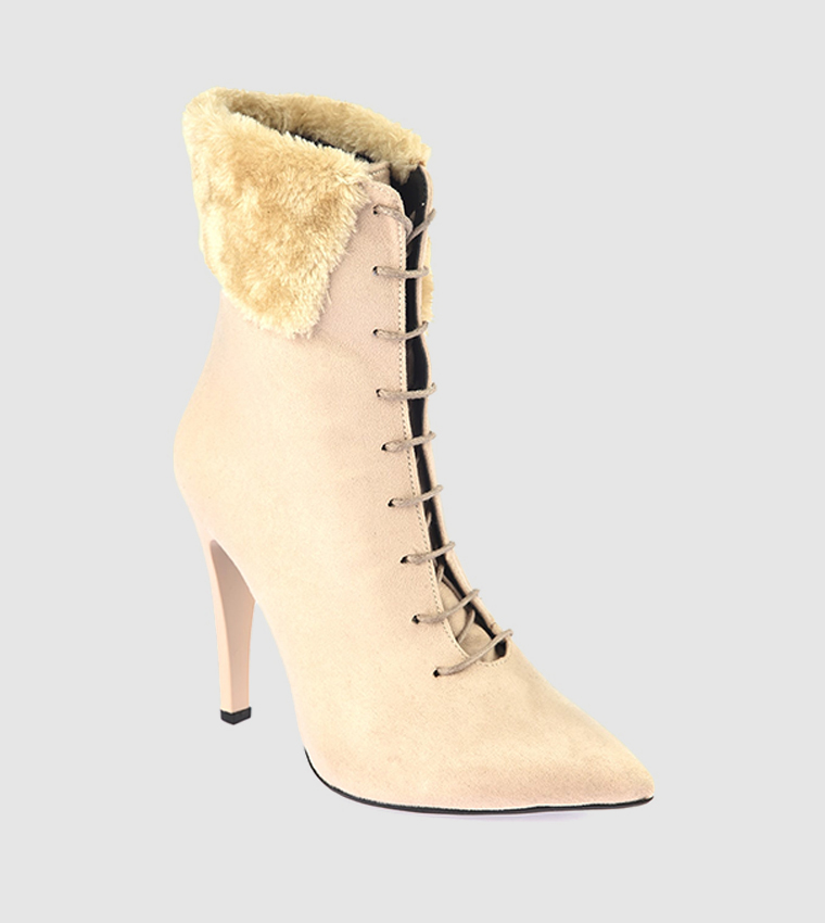 Buy Trendyol Basic Casual Ankle Boots In Beige | 6thStreet Saudi Arabia