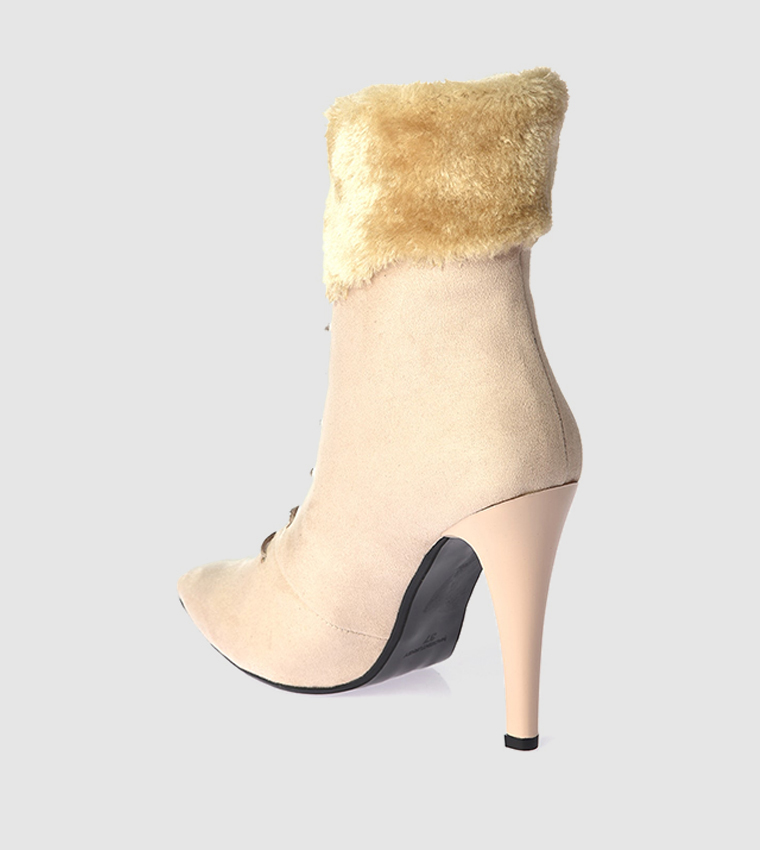 Buy Trendyol Basic Casual Ankle Boots In Beige | 6thStreet UAE