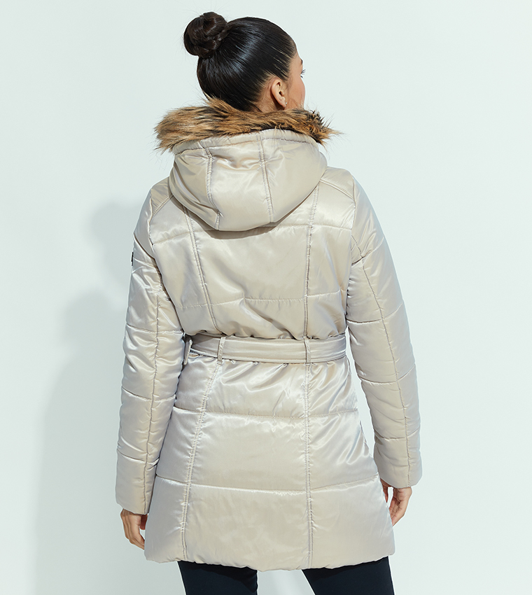 Buy Beverly Hills Polo Club Quilted Parka Jacket With Hoodie In ...