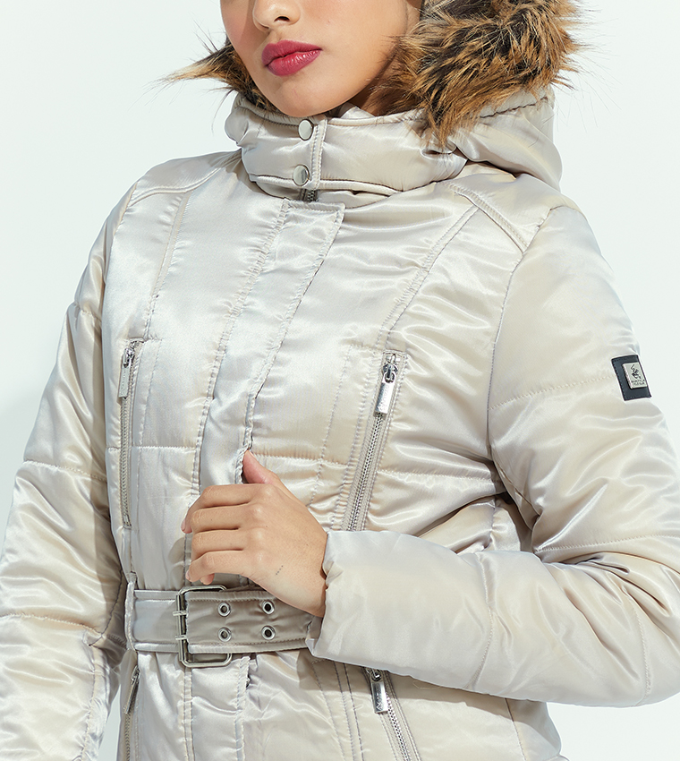 Buy Beverly Hills Polo Club Quilted Parka Jacket With Hoodie In ...
