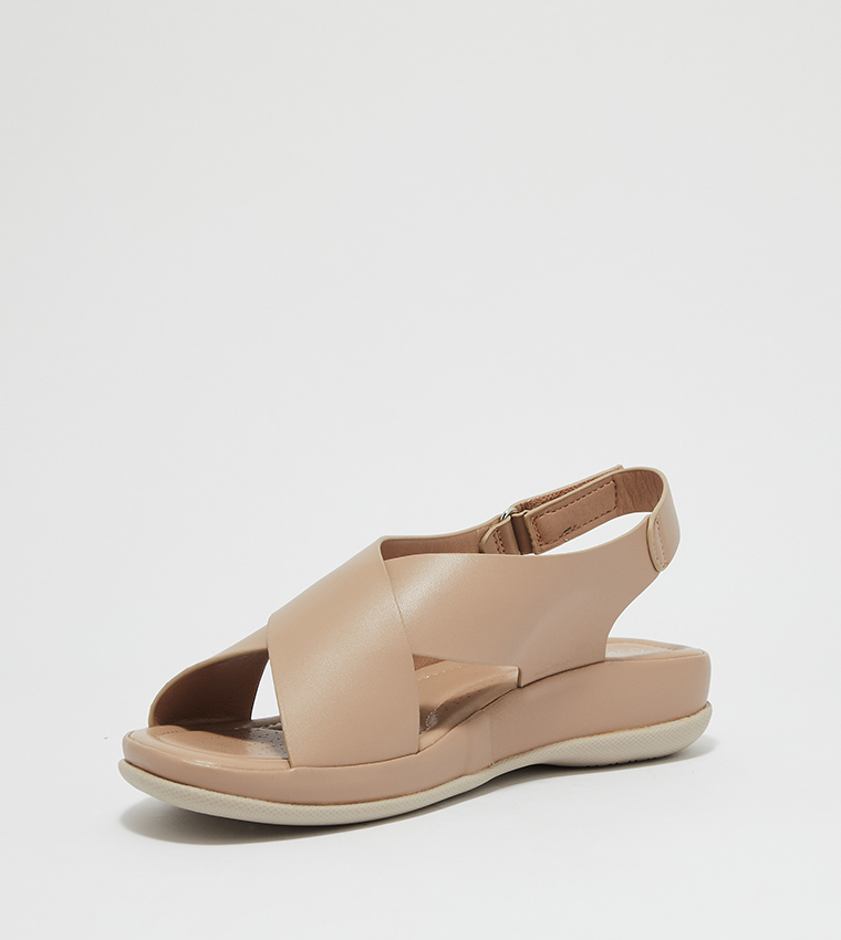 Buy Go Soft @ CCC Mid Heel Wedge Sandal In Beige | 6thStreet UAE