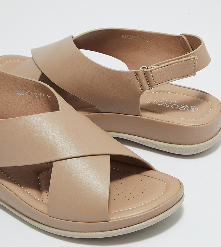 Buy Go Soft @ CCC Mid Heel Wedge Sandal In Beige | 6thStreet UAE
